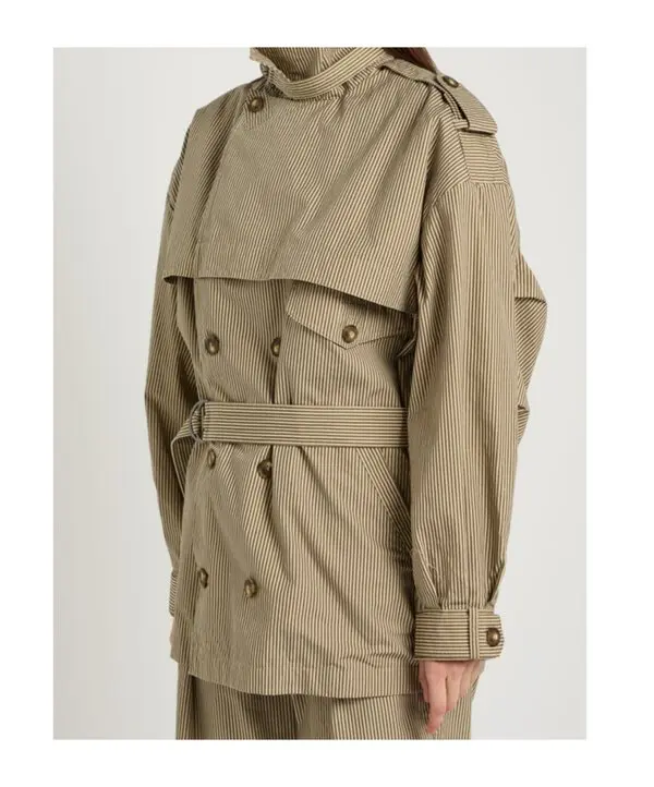 Isabel Marant Étoile Striped Belted Cotton Jacket