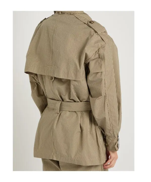 Isabel Marant Étoile Striped Belted Cotton Jacket