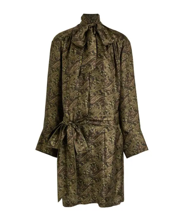 Saint Laurent Paisley Silk-twill Midi Dress
