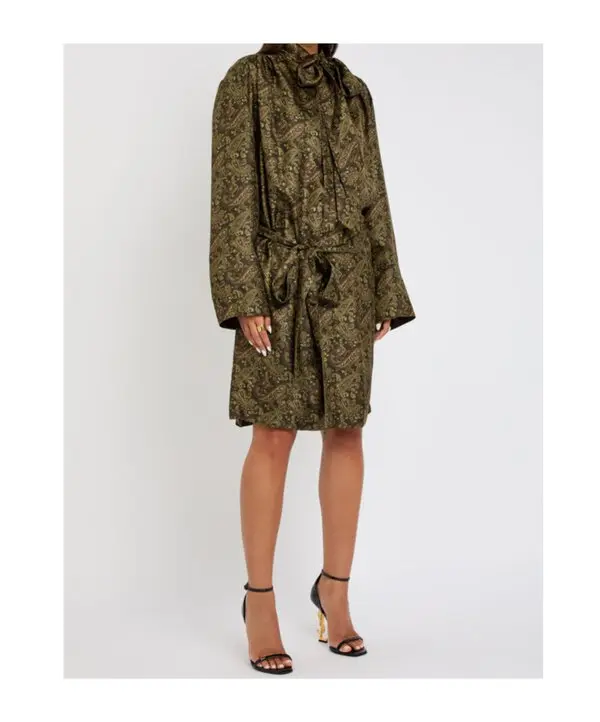 Saint Laurent Paisley Silk-twill Midi Dress