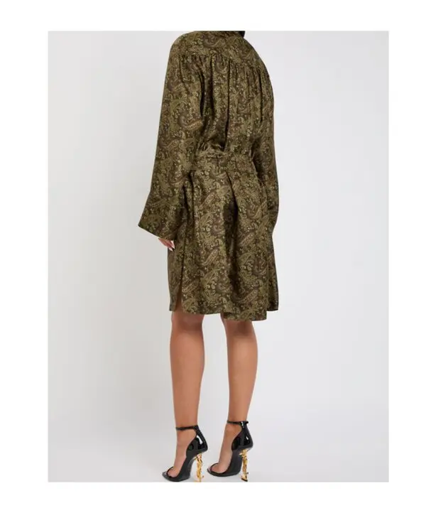 Saint Laurent Paisley Silk-twill Midi Dress