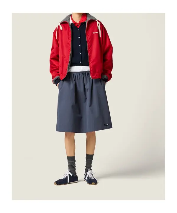 Miu Miu Technical Gazar And Fleece Reversible Bomber Jacket - Red