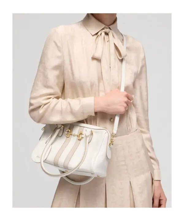 Gucci Borsetto Medium Boston Bag - White