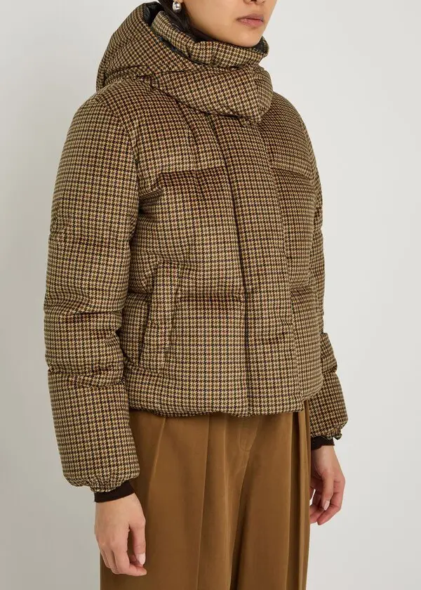 Moncler Quierzy Padded Houndstooth Velvet Jacket
