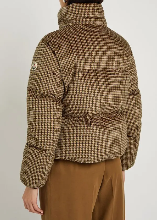 Moncler Quierzy Padded Houndstooth Velvet Jacket