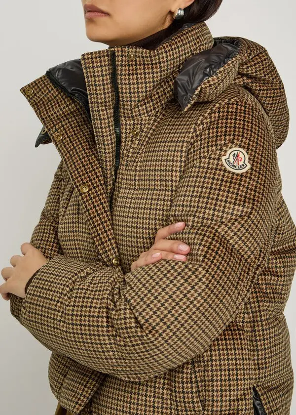 Moncler Quierzy Padded Houndstooth Velvet Jacket
