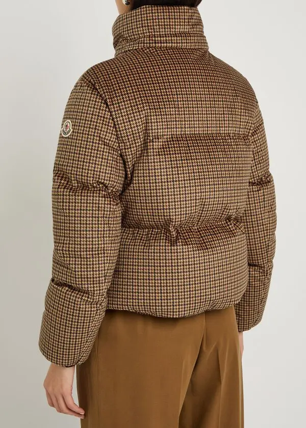 Moncler Quierzy Padded Houndstooth Velvet Jacket