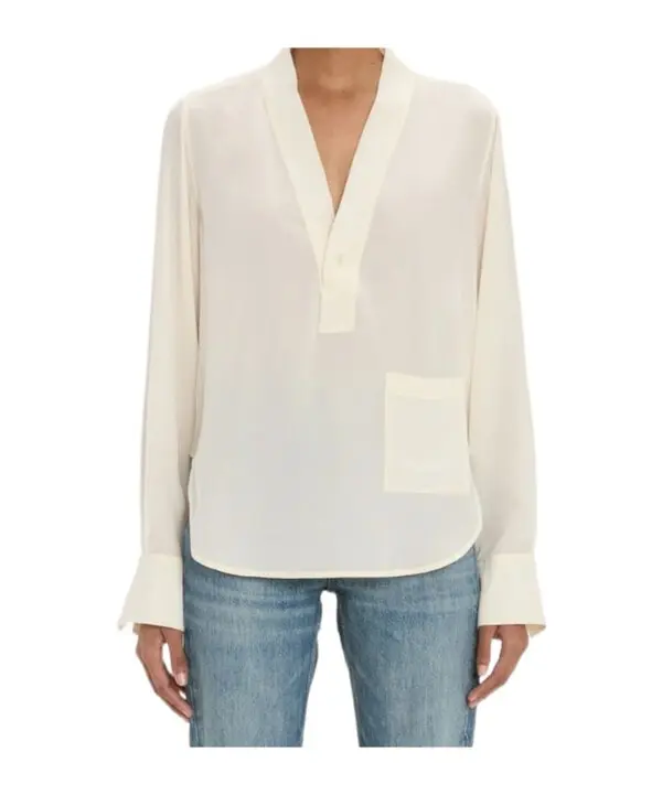 Victoria Beckham V-neck Long-sleeved Cover-up With Patch Pocket