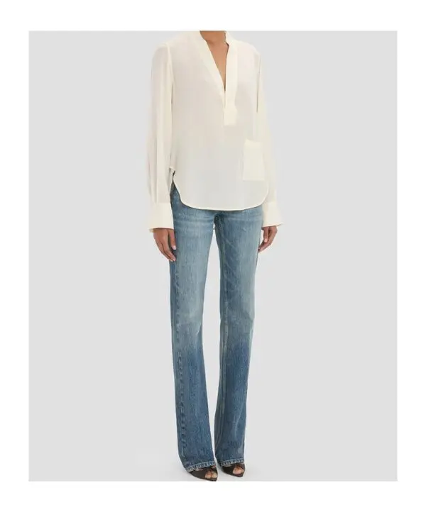 Victoria Beckham V-neck Long-sleeved Cover-up With Patch Pocket