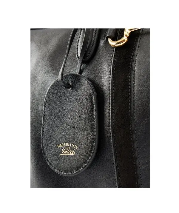 Gucci Large Boston Bag With Horsebit Detail - Black