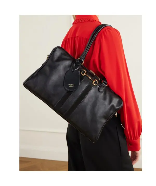 Gucci Large Boston Bag With Horsebit Detail - Black