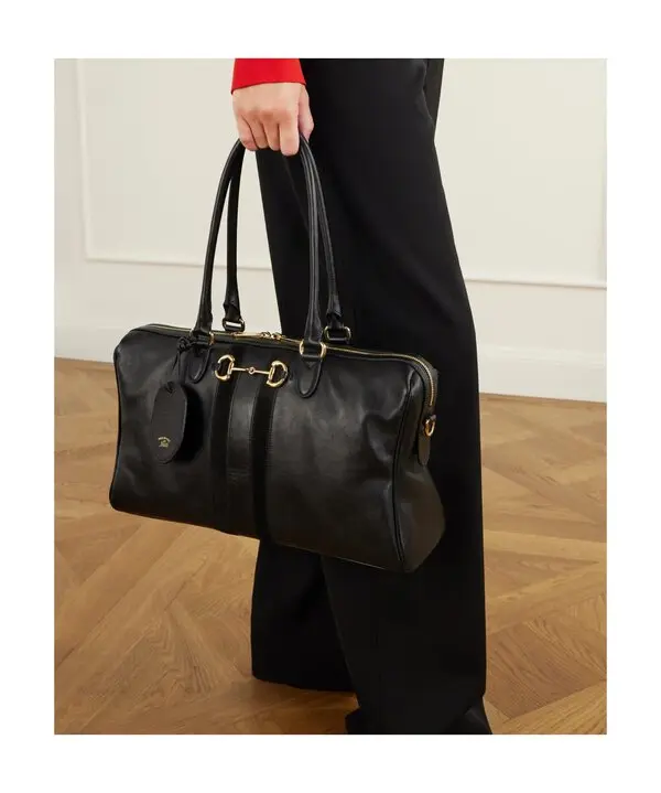 Gucci Large Boston Bag With Horsebit Detail - Black