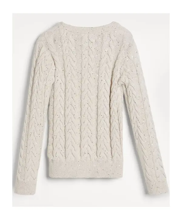 Brunello Cucinelli Dazzling Double-cable Sweater With Sequins