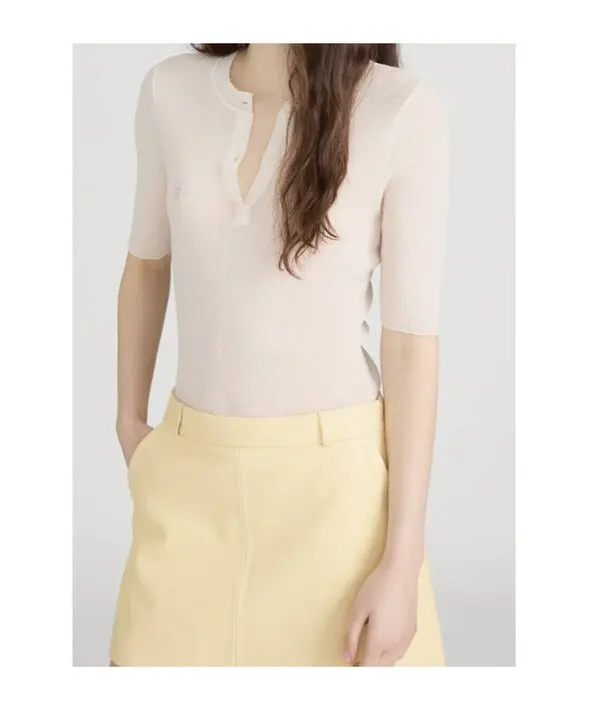 FRAME The Henley Rib Tee