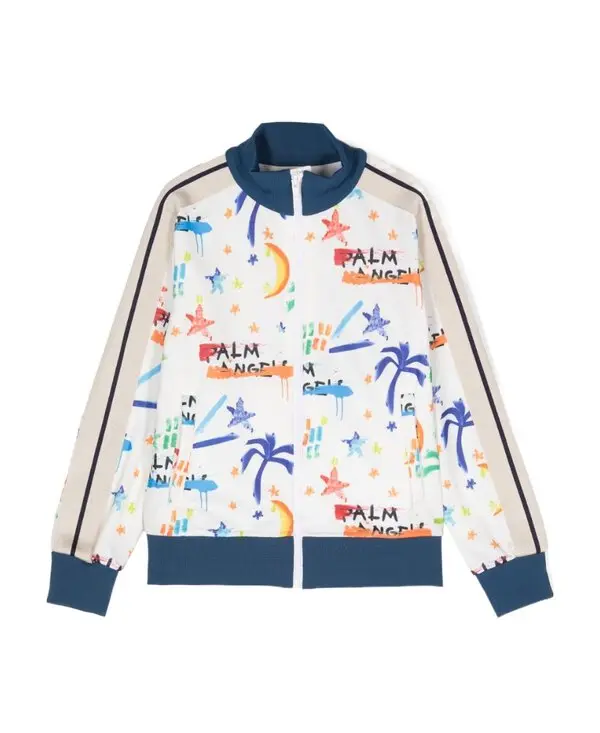 Palm Angels Graphic Print Logo Bomber Jacket
