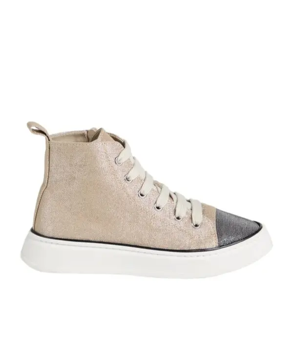 Brunello Cucinelli Glitter-detail High-top Sneakers - Nude