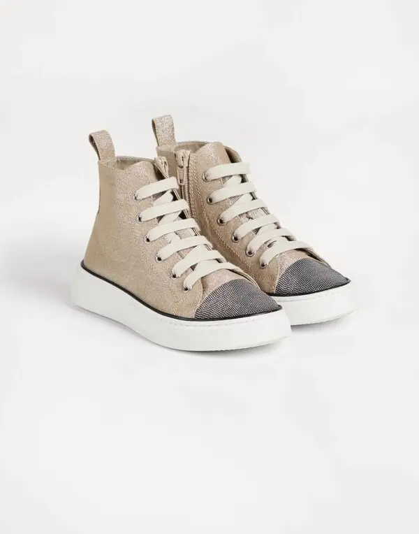 Brunello Cucinelli Glitter-detail High-top Sneakers - Nude