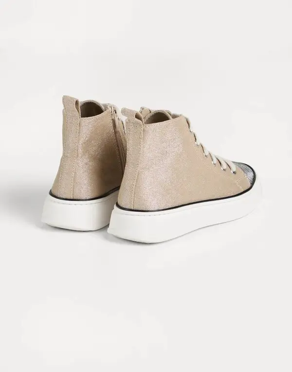 Brunello Cucinelli Glitter-detail High-top Sneakers - Nude