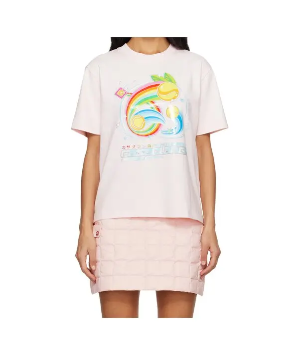 Casablanca Manga Tennis Graphic Print Organic Cotton T-shirt