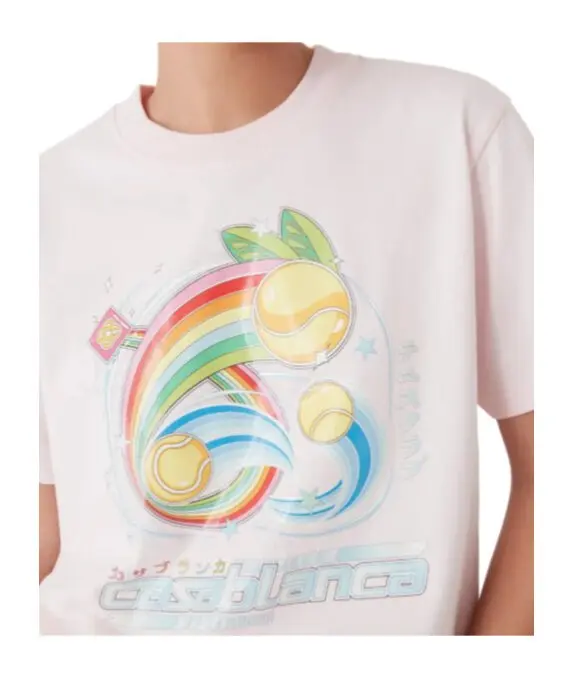 Casablanca Manga Tennis Graphic Print Organic Cotton T-shirt