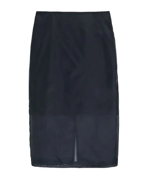 Polo Ralph Lauren Silk Organza Midi Skirt - Black