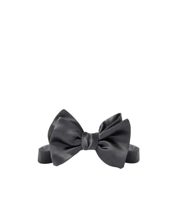 Brunello Cucinelli Silk-cotton Blend Bow Tie - Medium Gray