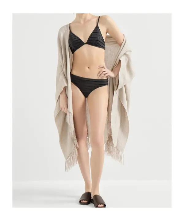 Brunello Cucinelli Stripes Monili Bikini Bottoms - Black
