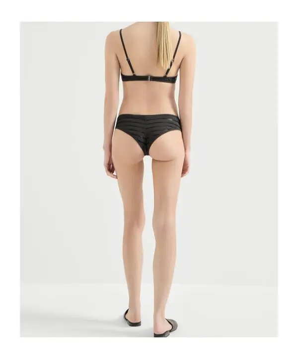 Brunello Cucinelli Stripes Monili Bikini Bottoms - Black