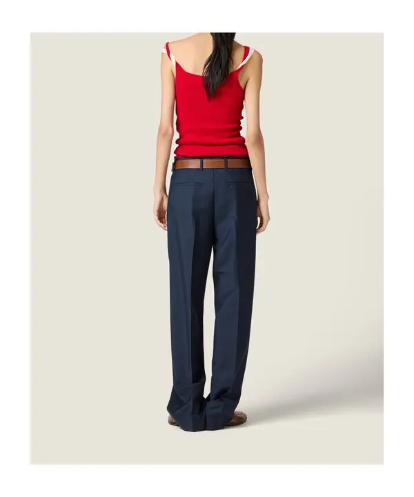 Miu Miu Ribbed Knit Camisole Top - Red
