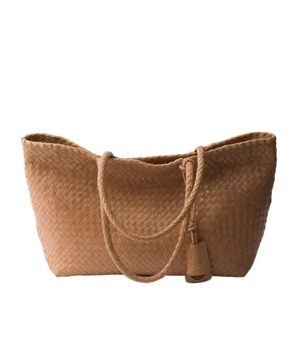 Prada Woven Leather Tote Bag
