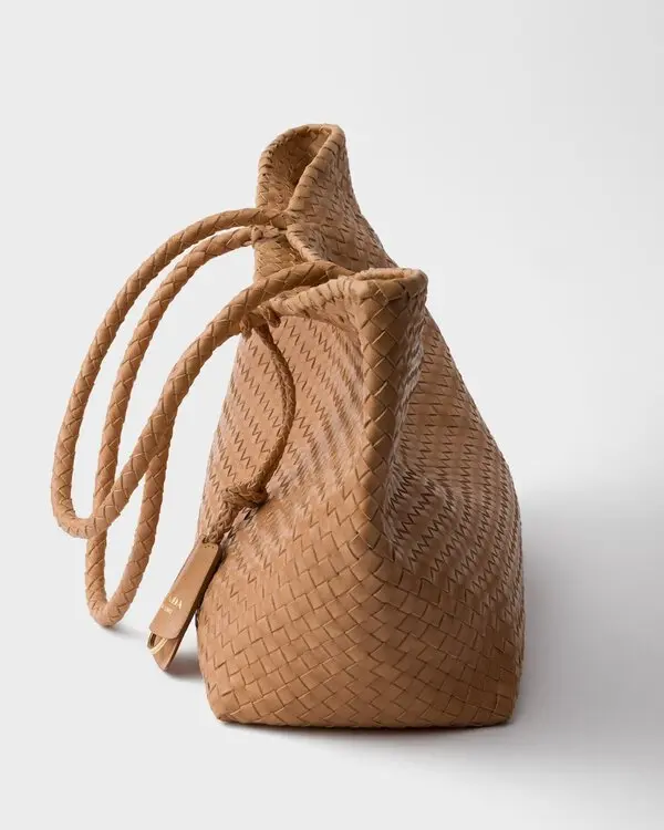 Prada Woven Leather Tote Bag