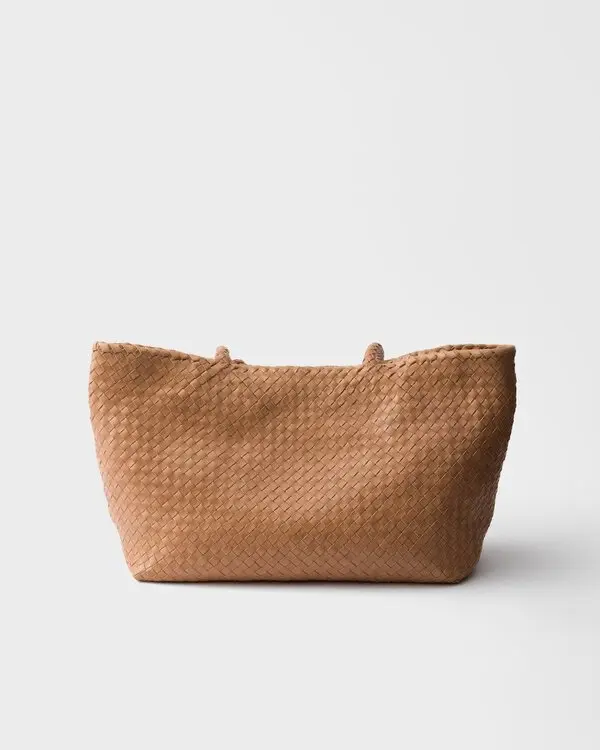 Prada Woven Leather Tote Bag