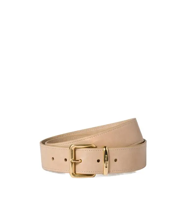 Miu Miu Nappa Leather Belt - Nude
