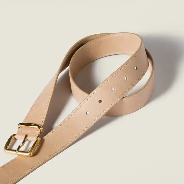 Miu Miu Nappa Leather Belt - Nude