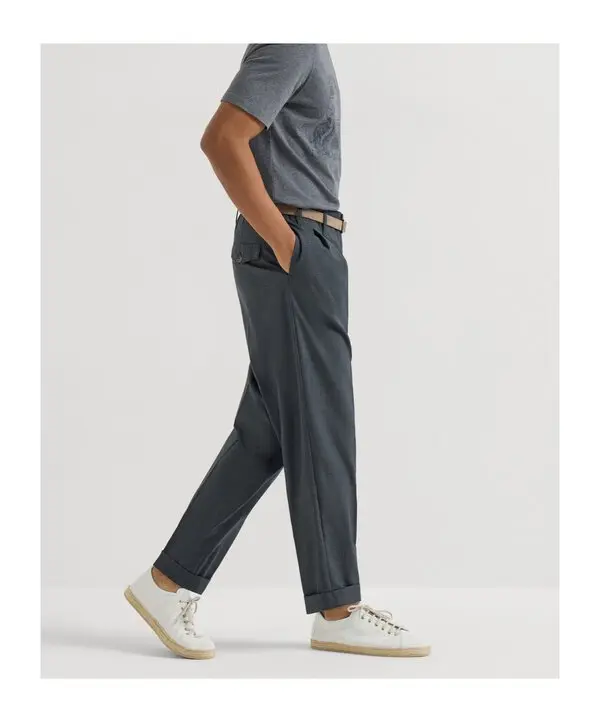 Brunello Cucinelli Double-pleat Tailored Trousers With Cuffed Hem