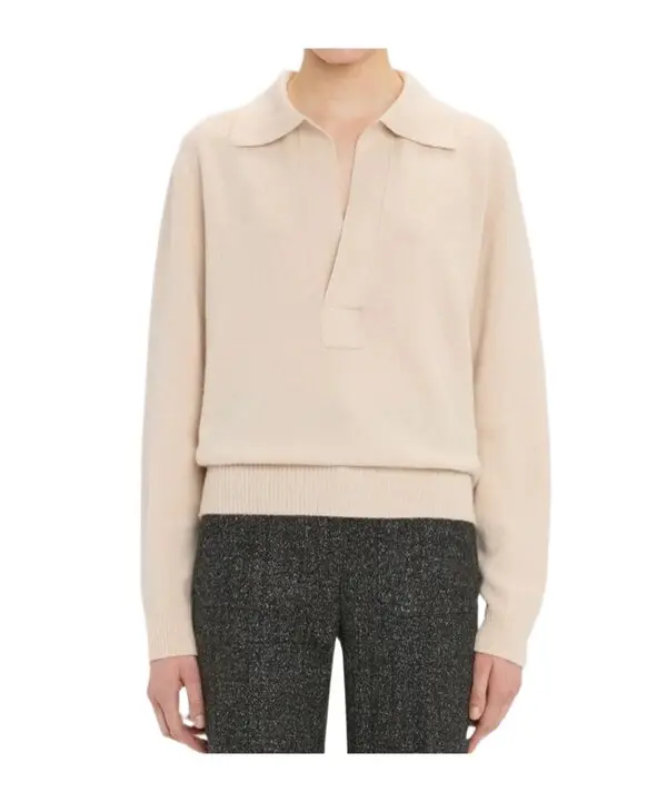 Victoria Beckham Long-sleeve Polo Shirt - Nude