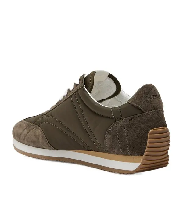 TOTEME Panelled Nylon And Suede Sneakers - Brown
