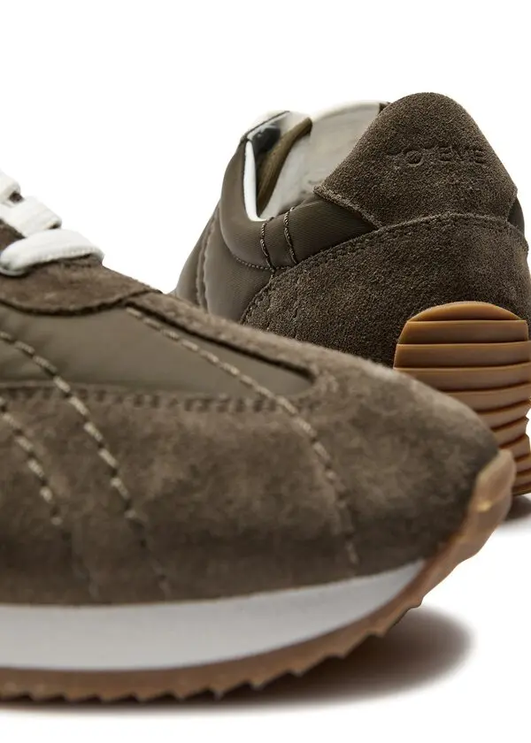 TOTEME Panelled Nylon And Suede Sneakers