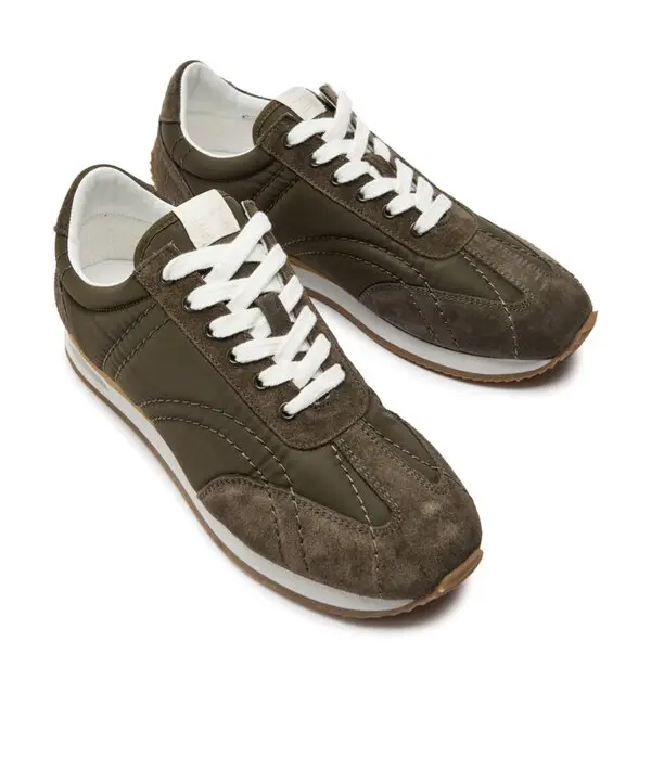 TOTEME Panelled Nylon And Suede Sneakers