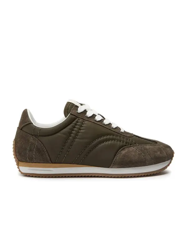 TOTEME Panelled Nylon And Suede Sneakers