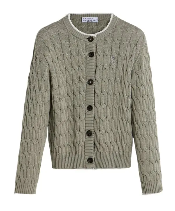 Brunello Cucinelli Cable Knit Cardigan With Toggle Closure