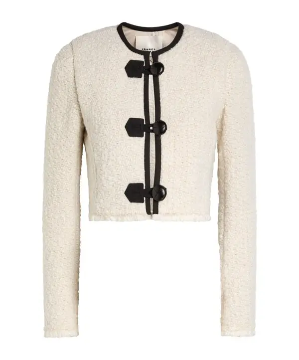 Isabel Marant Étoile Gradilia Bouclé Jacket With Faux Suede Trims - White