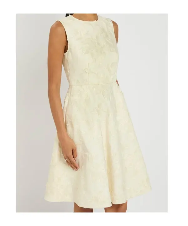 Moncler Floral Jacquard Cotton-twill Mini Dress