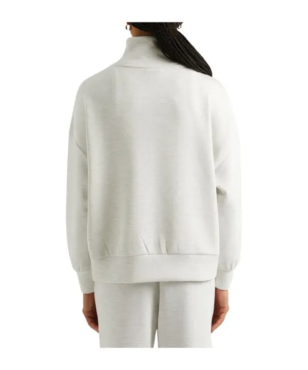 Varley Doublesoft Stretch-jersey Sweatshirt With Half-zip Neck - White