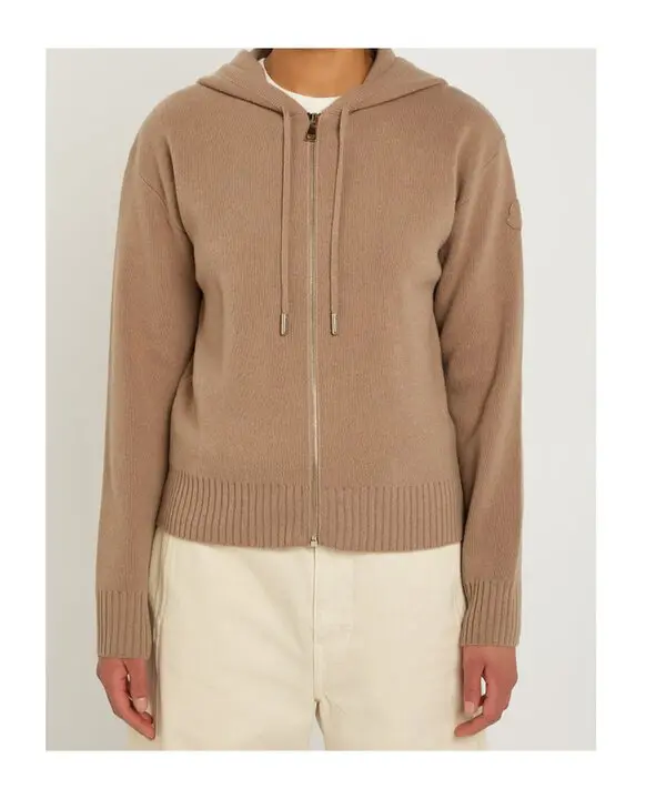 Moncler Hooded Wool And Cashmere-blend Cardigan