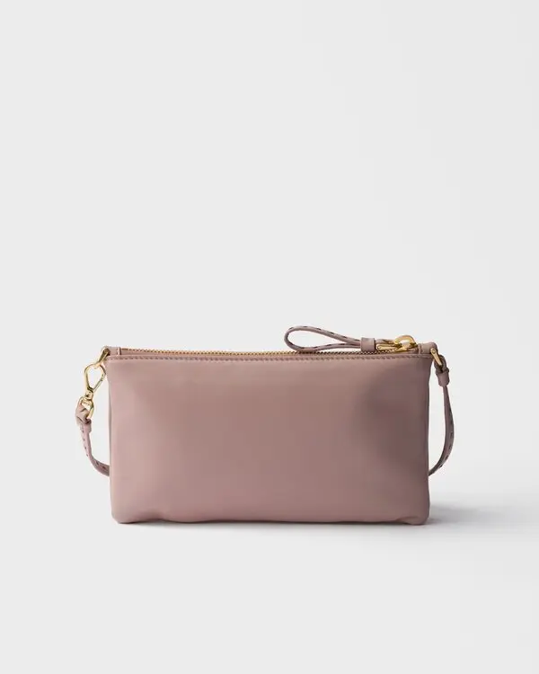 Prada Nappa Leather Zip-up Pouch With Bow Detail - Opal