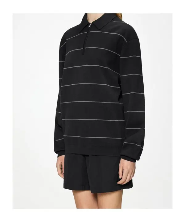 Rains Striped Knit Long-sleeved Polo Shirt