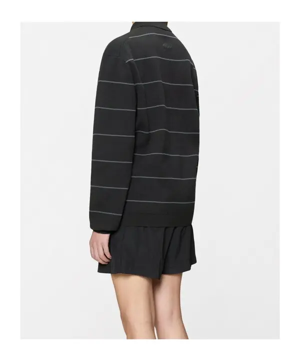Rains Striped Knit Long-sleeved Polo Shirt