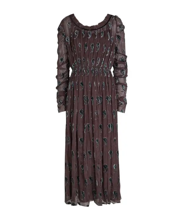 Tory Burch Paisley-devoré Silk-blend Midi Dress - Black