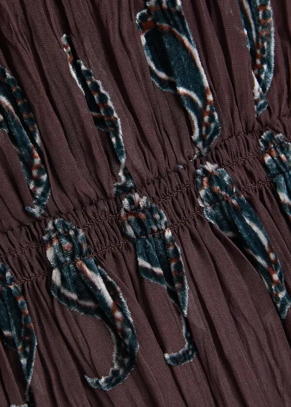 Tory Burch Paisley-devoré Silk-blend Midi Dress - Black